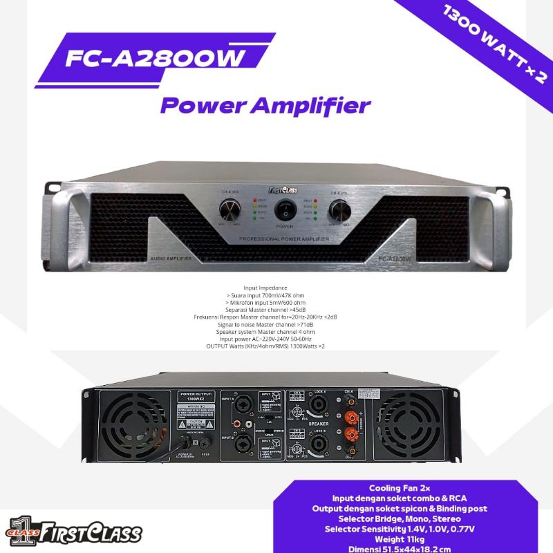 Jual Power Amplifier Firstclass FCA W 2800 | FC W2800 Power super ...