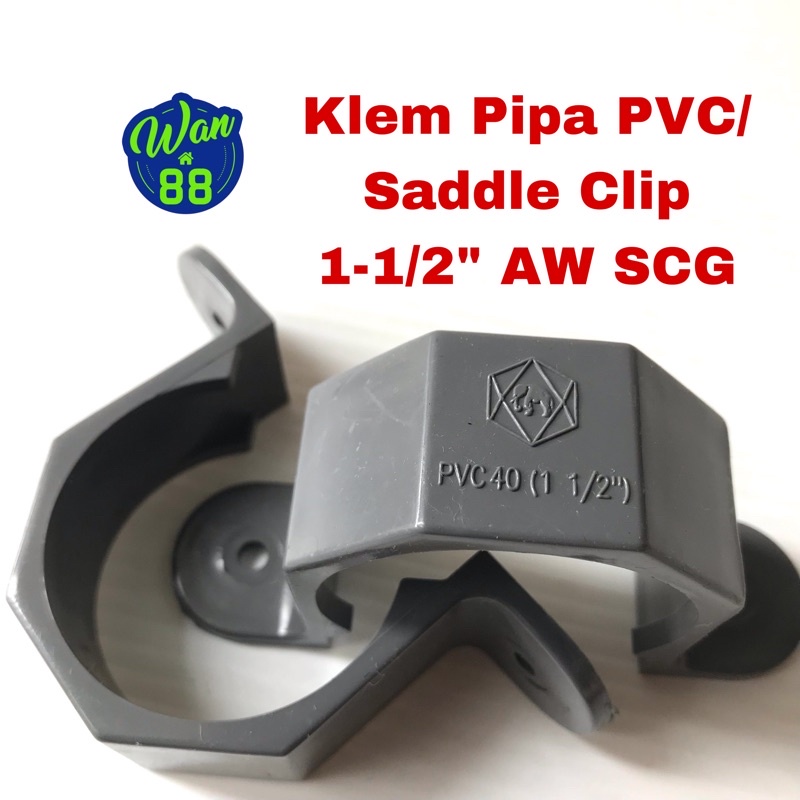 Jual Klem Pipa PVC 1-1/2” / Saddle Clip 1-1/2” AW SCG | Shopee Indonesia