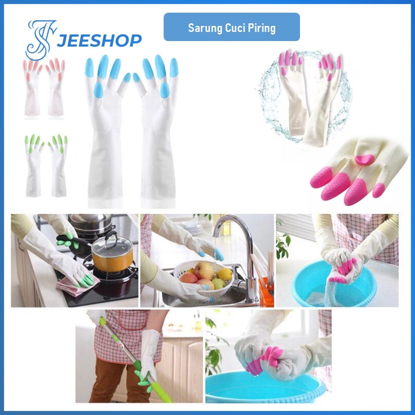 Jual Sarung Tangan Cuci Piring Silikon Magic Rubber Gloves Cleaning ...