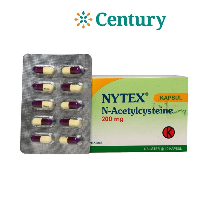 Jual NYTEX 200 MG 1 STRIP ISI 10 TABLET / N-ACETYLCYSTEIN / BATUK FLU | Shopee Indonesia