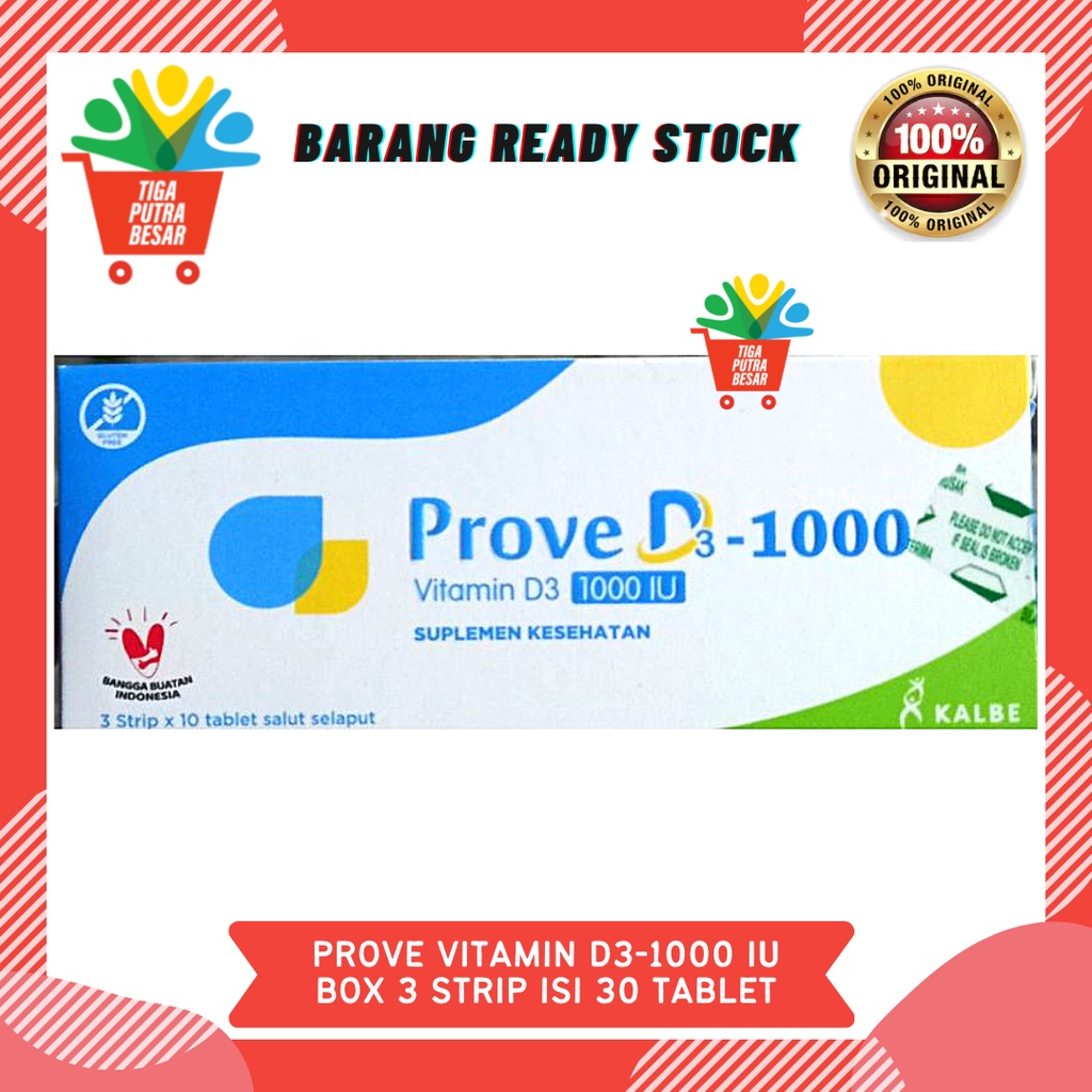 Jual PROVE D3 1000 IU VITAMIN D3 BOX 3 STRIP 30 TABLET / SUPLEMEN ...