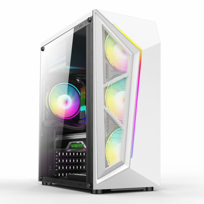 Jual Casing Casing Pc / Komputer Alseye A4 Putih Tempered Glass ...