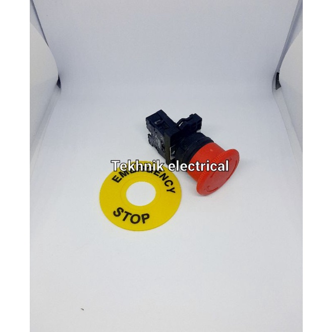 Jual Tombol Switch Emergency Stop Push Button Lock 22Mm 1 NC | Shopee ...