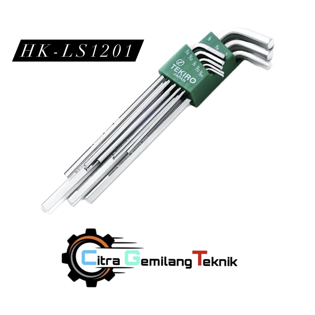 Jual Tekiro hex key long set 8 pcs/ kunci L panjang set inch | Shopee ...