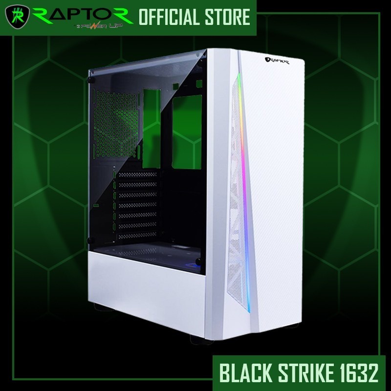 Jual Casing Gaming Raptor 1632 White With LED Strip RGB | Shopee Indonesia