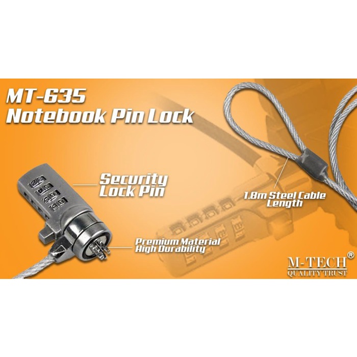 Jual Laptop / Notebook Pin Lock M-TECH MT-635 1.8M (kunci notebook ...