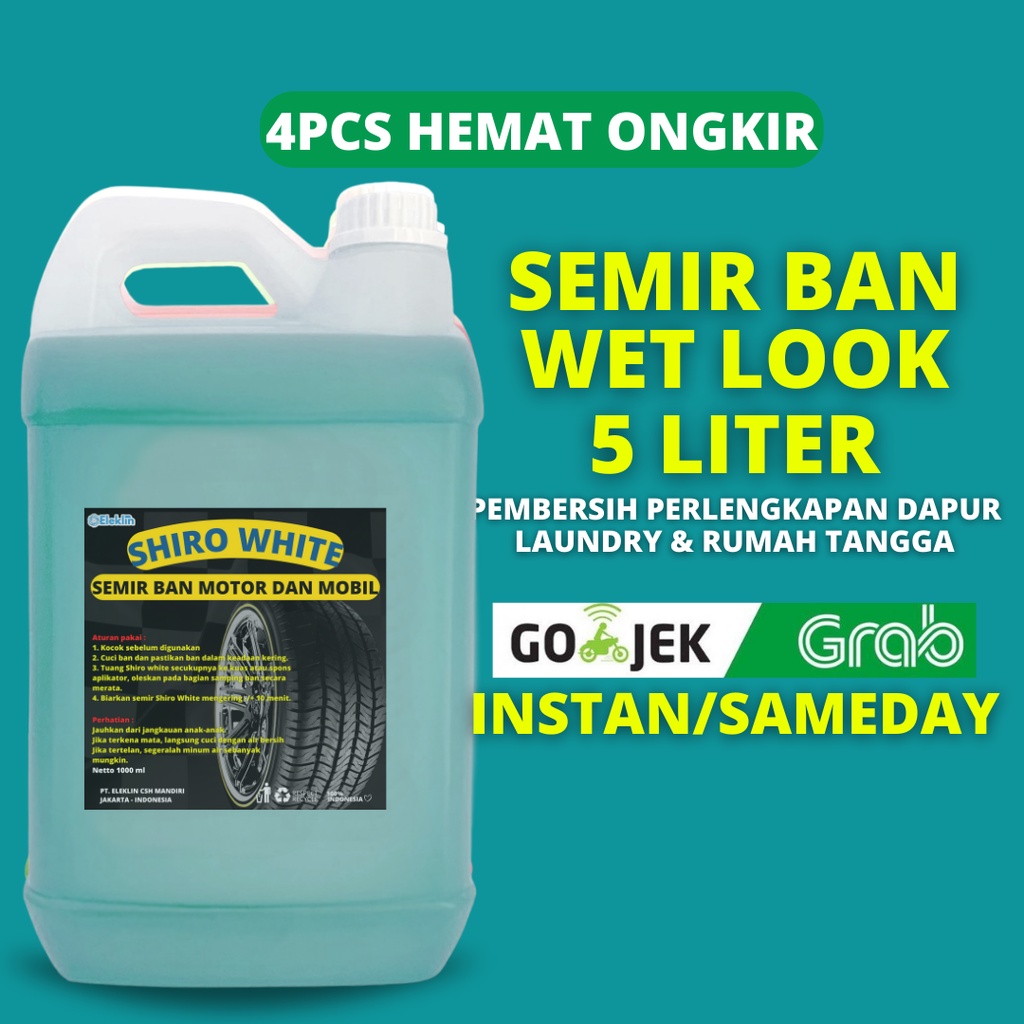 Jual Semir Ban Pengkilap Ban Motor Mobi Eleklin Shiro White 5 Liter ...