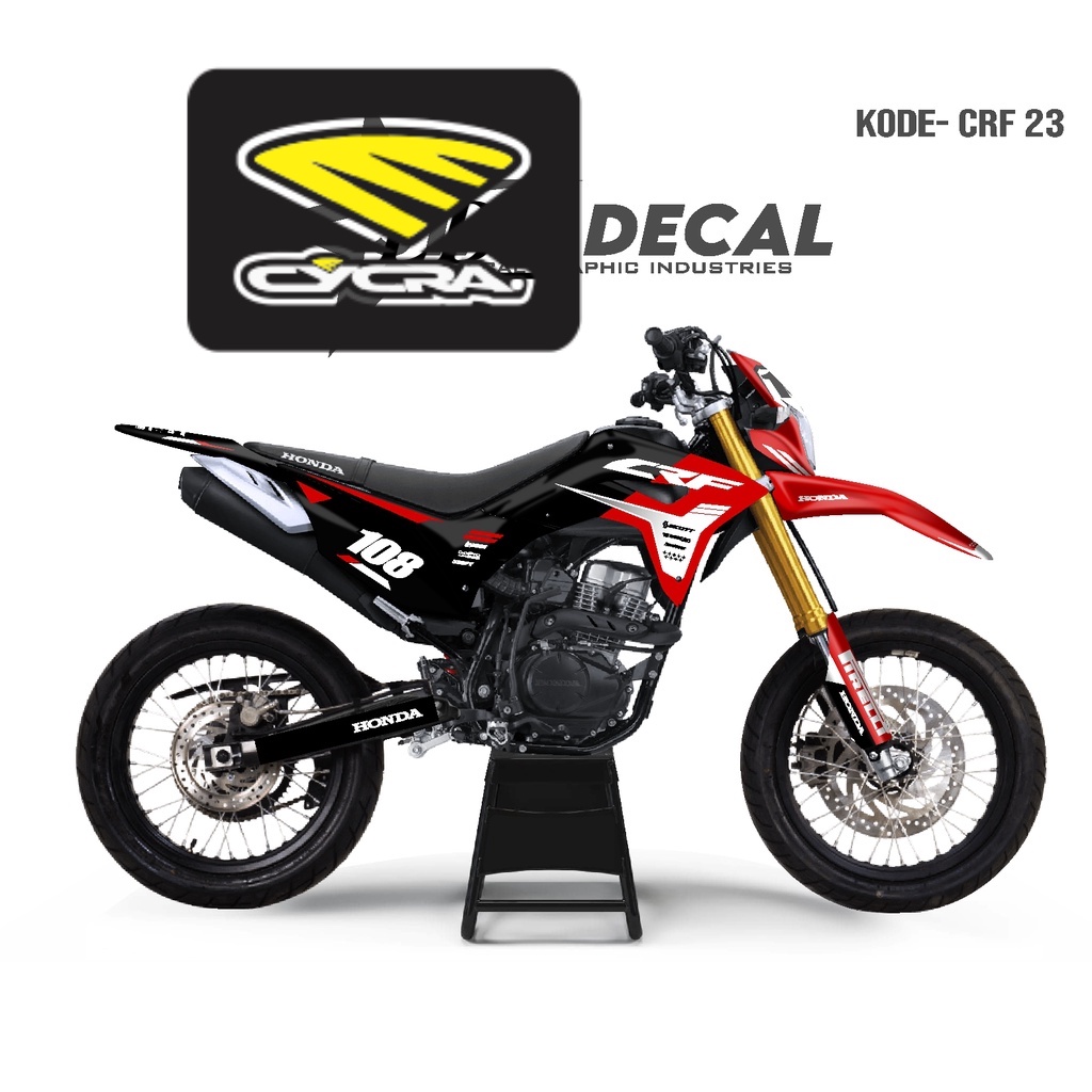 Jual Decal Stiker Motor CRF 150 L full body Hitam Putih Merah | Shopee ...