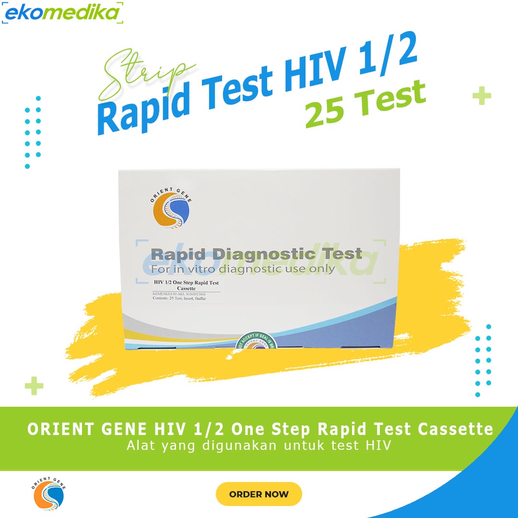 Jual ORIENT GENE HIV 1/2 Device/Tes HIV Cassette [WB/S/P] isi 25 Test ...