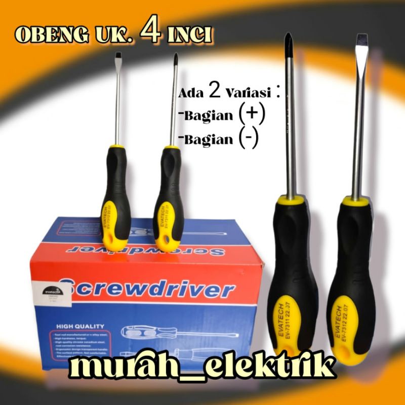 Jual Obeng Srewdriver 4 Inchi/Obeng Plus Minus/Obeng 4 Inchi/Obeng ...