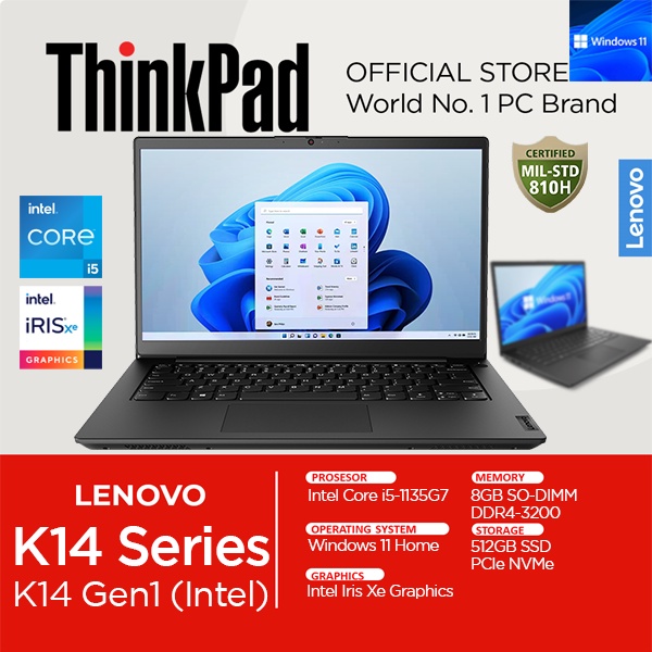 Jual Lenovo K14 Gen1 FHD Intel Core i5-1135G7 8GB RAM 512GB SSD Windows 11 14 inch Laptop ...