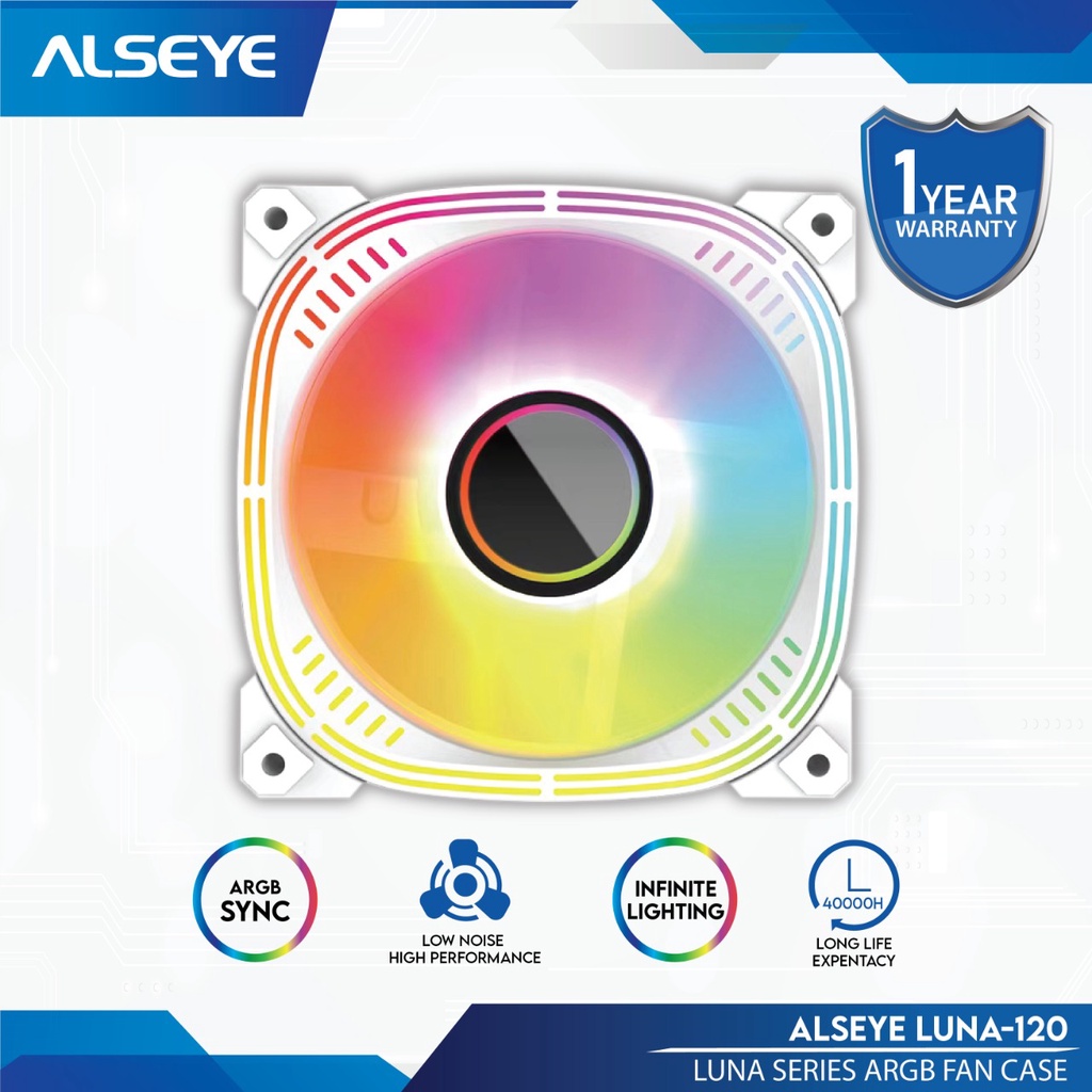 Jual Alseye Fan Casing Case ARGB Gaming Support LUNA 120 Case White ...