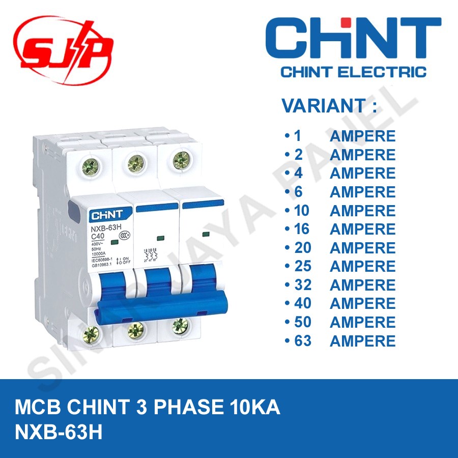 Jual MCB CHINT NXB-63H 3P 10kA 1A 2A 4A 6A 10A 16A 20A 25A 32A 40A 50A 63A | Shopee Indonesia
