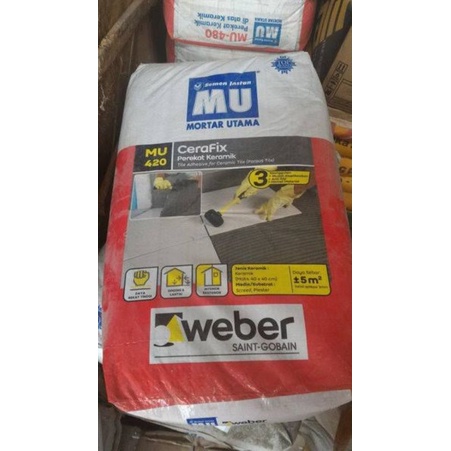 Jual Mortar Keramik MU 420 20 KG | Semen Perekat Keramik Mortar Utama ...