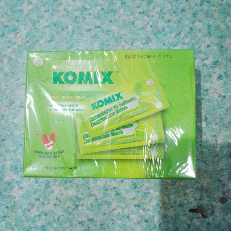 Jual Sirup Obat Batuk KOMIX Rasa Jeruk Nipis - 1 box (30 sachet @ 7 ml ...