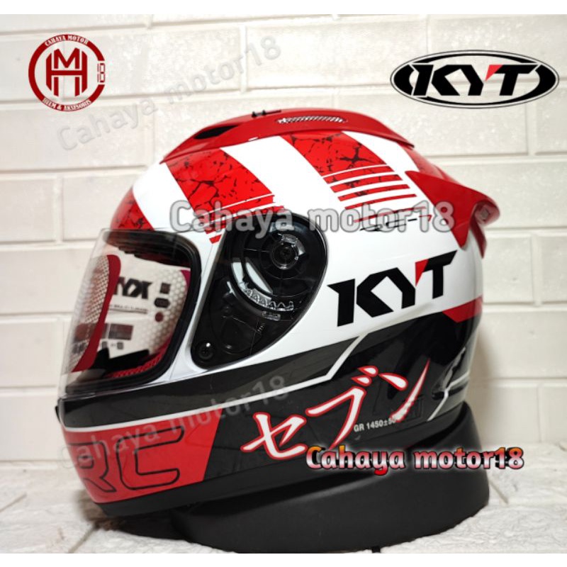 Jual Helm kyt rc7 Rc seven seri 17 red white putih merah | Shopee Indonesia