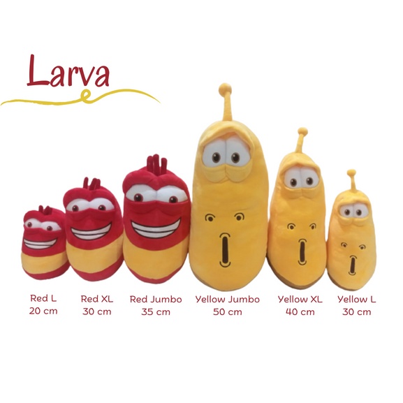Jual Boneka Kartun Larva Yellow Boneka Karakter Ulat Kuning Jumbo 50cm ...