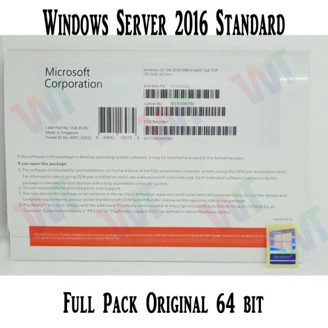 Jual Win Server Window Server 2016 Standard (Original Full Pack ...