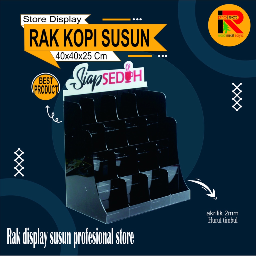 Jual Rak akrilik susun display minuman instan profesional toko | Shopee ...