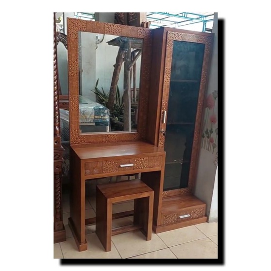 Jual MEJA RIAS MINIMALIS TOALET TOLET KAYU JATI MOTIF LEMARI | Shopee ...