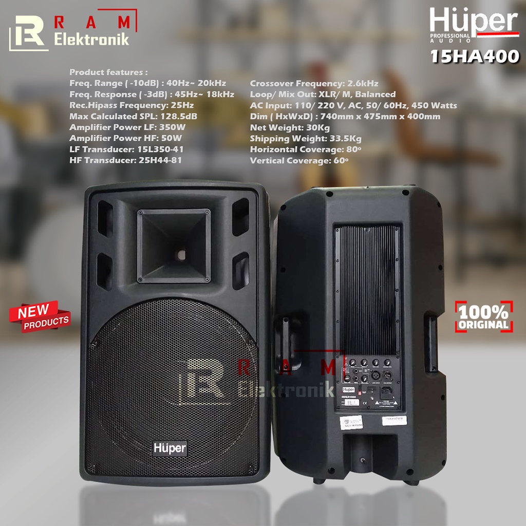 Jual Speaker Aktif 15 Inch HUPER 15HA400 / 15 HA400 / 15 HA 400 ...
