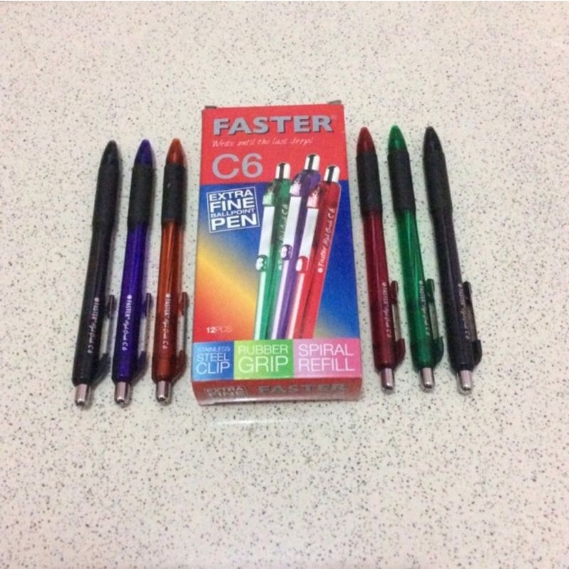 Jual (PCS) Pulpen Faster C6 Cetek / Bolpen Faster C6 Cetek | Shopee ...