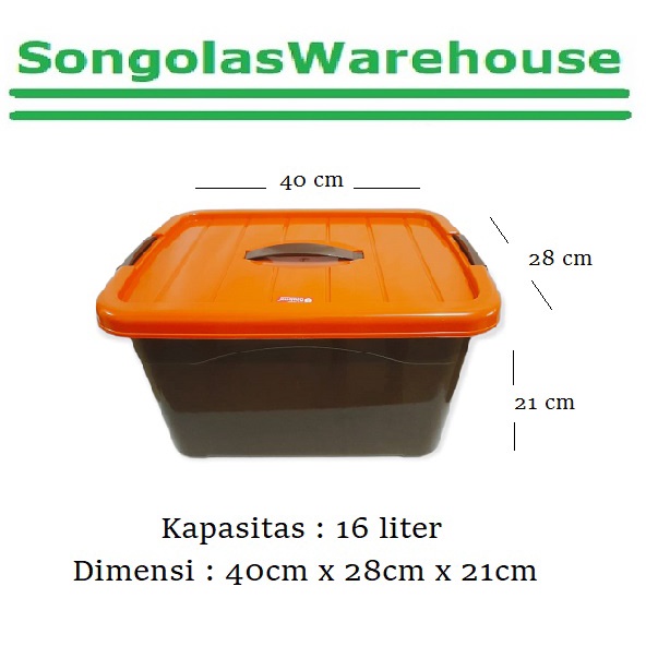 Jual Container Box Plastik Kotak Penyimpanan Barang 16 Liter Multiguna ...