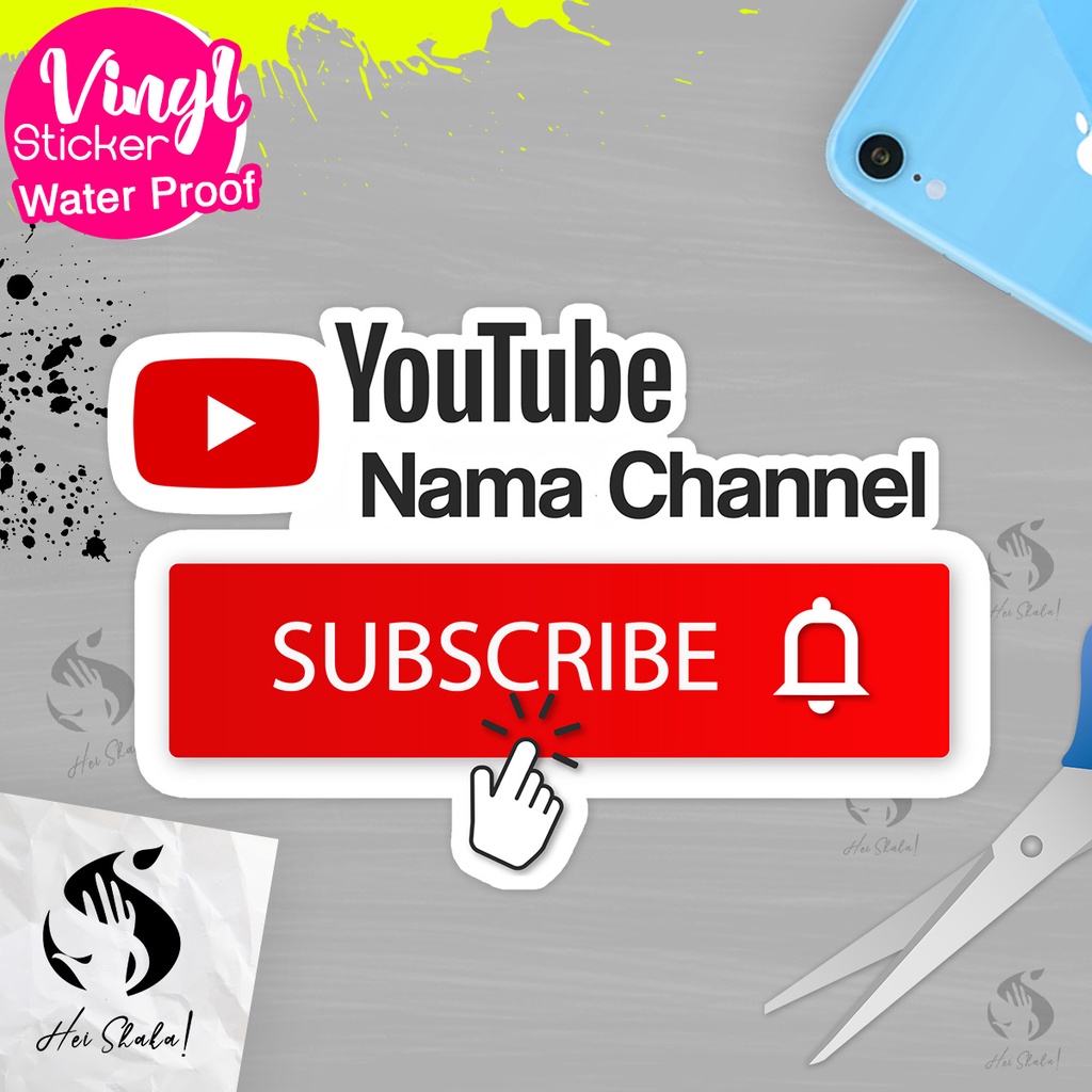 Jual Stiker Youtube Channel Bisa Custom Nama Suka Suka Sticker Youtuber ...