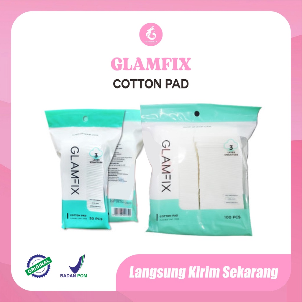Jual Glamfix Cotton Pad-Flexible Lint-Free-3 Layer Structure-Hight ...
