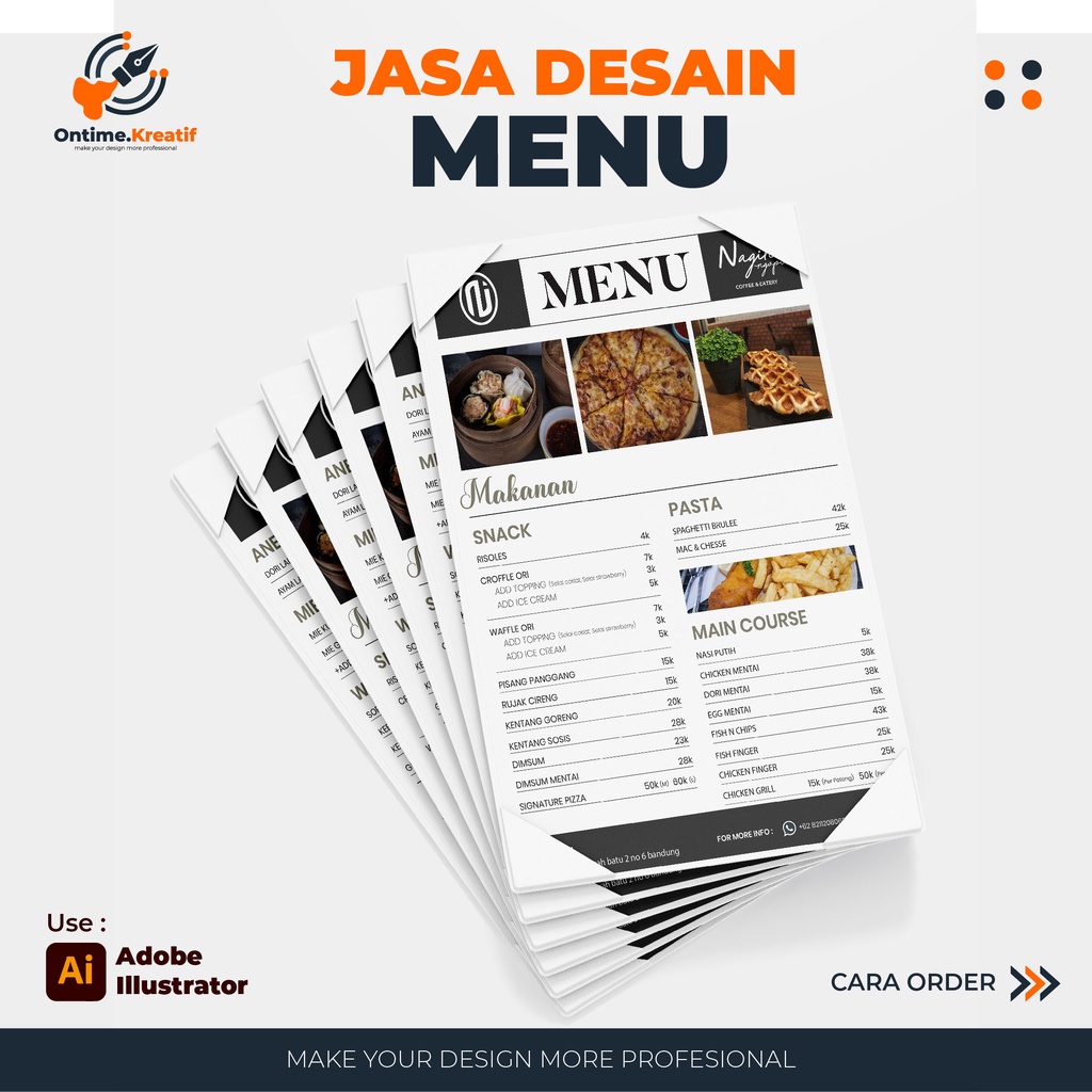Jual JASA DESAIN MENU, MENU MAKANAN, MENU MINUMAN, MENU COFFEE, DLL ...