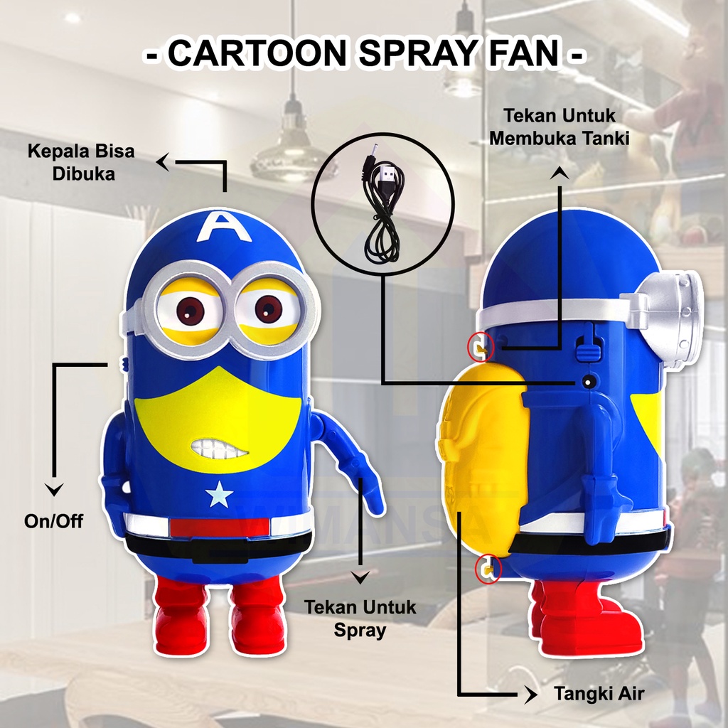 Jual CARTOON SPRAY FAN - SPRAY WATER MINION | Shopee Indonesia