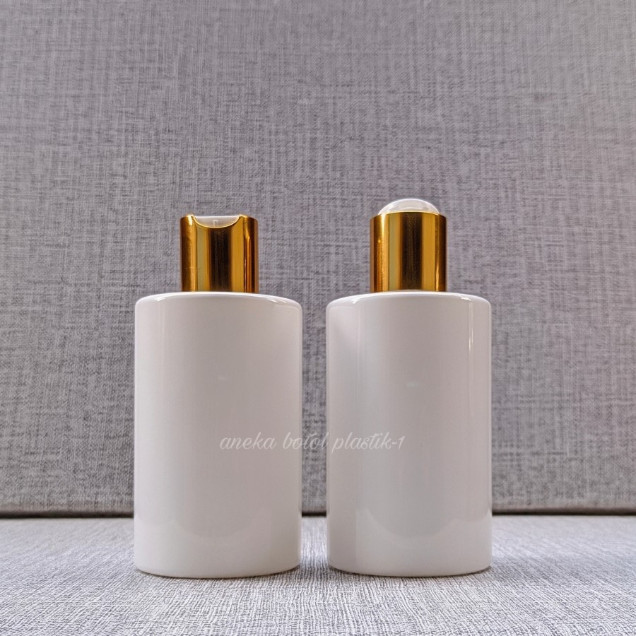 Jual botol presstop 250ml Putih Glossy Model Rf Dioli Tutup Presstop Gold | Shopee Indonesia
