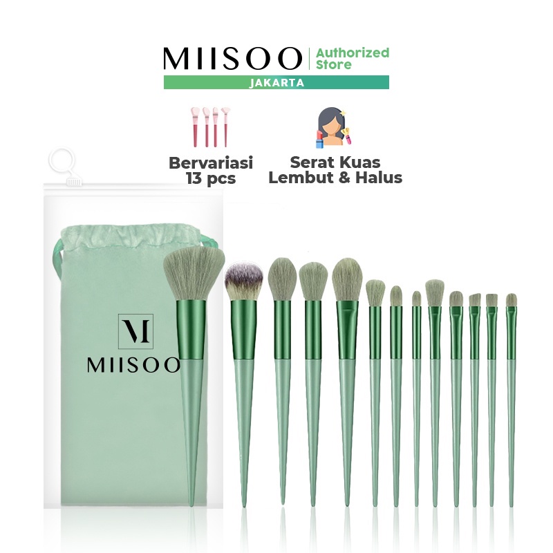 Jual MIISOO Make up Brush Set 13Pcs Kuas Make up Kosmetic Brush Powder ...