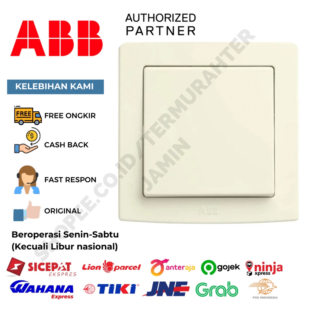 Jual ABB Saklar/Sakelar AC101 Concept 1 Gang 1 Way 10 AX Switch ...