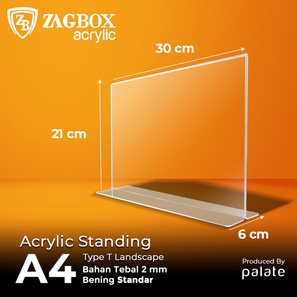 Jual Acrylic Tent Holder A4 T / Akrilik A4 T LANDSCAPE / A4 T / Acrilic ...