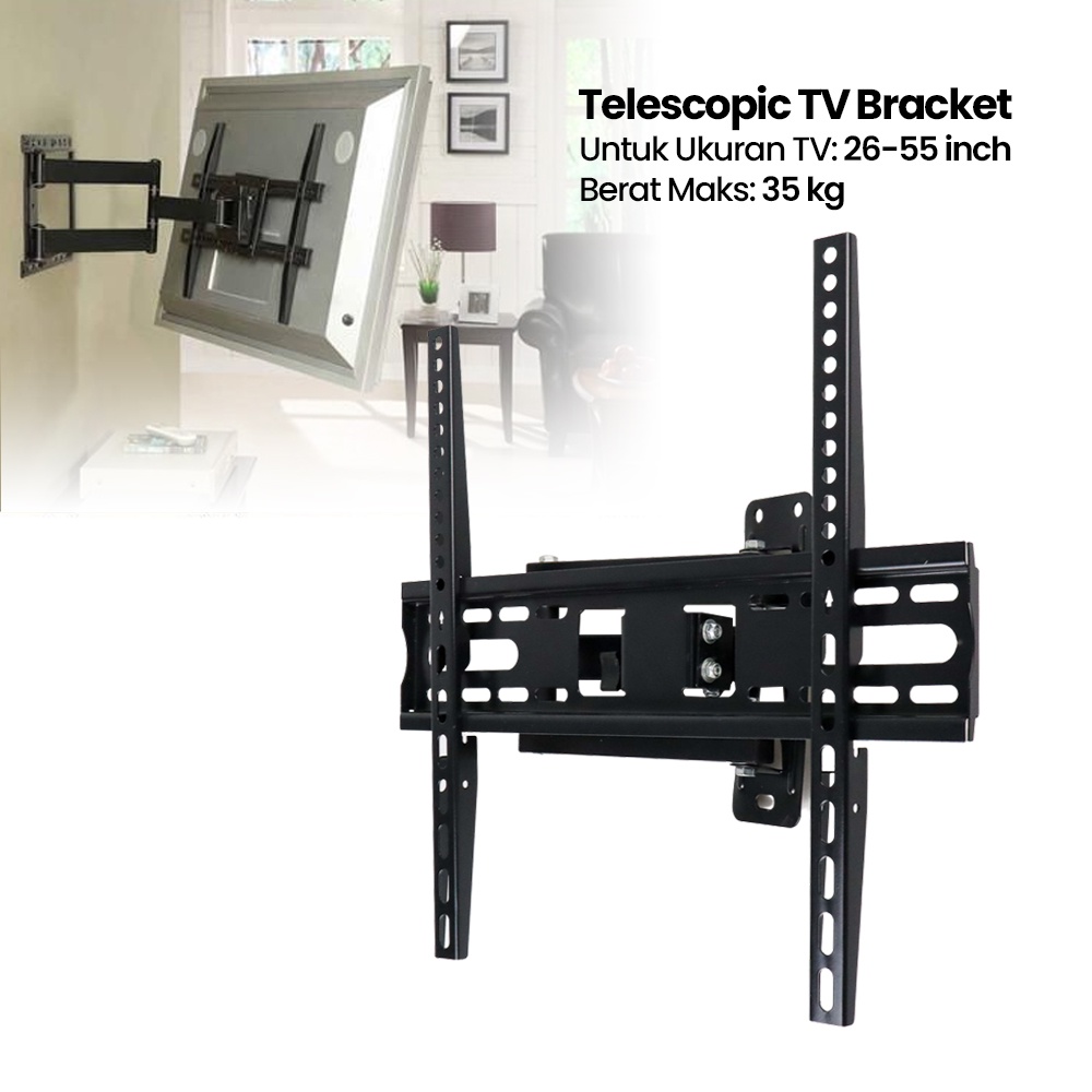 Jual Bracket TV Monitor Dinding Telescopic Braket 1.3m Thick 400 x 400 ...