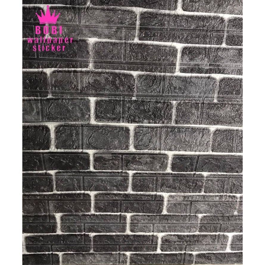 Jual Wallpaper 3D Brickfoam Batu Bata Hitam / Wallpaper 3D Ukuran ...