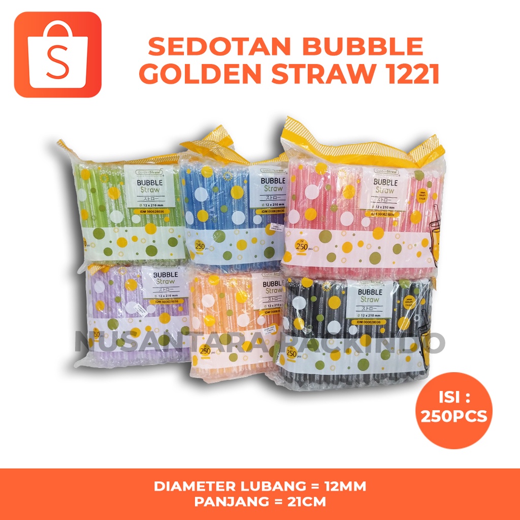 Jual Sedotan Bubble Golden Straw 1221 Warna Bungkus Plastik @250pcs ...