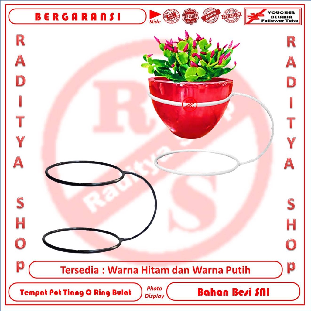 Jual Tempat Vas Bunga Meja Bahan Besi Ring Bulat Kaki C Berdiri ...