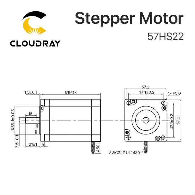 Jual Leadshine 2 Phase Stepper Motor 57Hs22 Nema23 5.6A Length Spdek ...