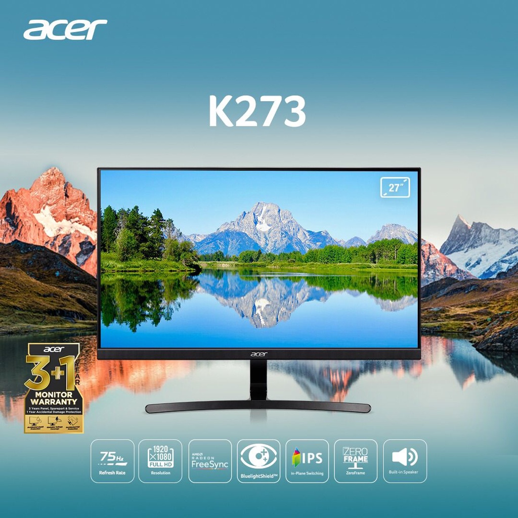 Jual Led Monitor ACER 27" K273 Built In Speaker FullHD IPS 75hz 1ms ...