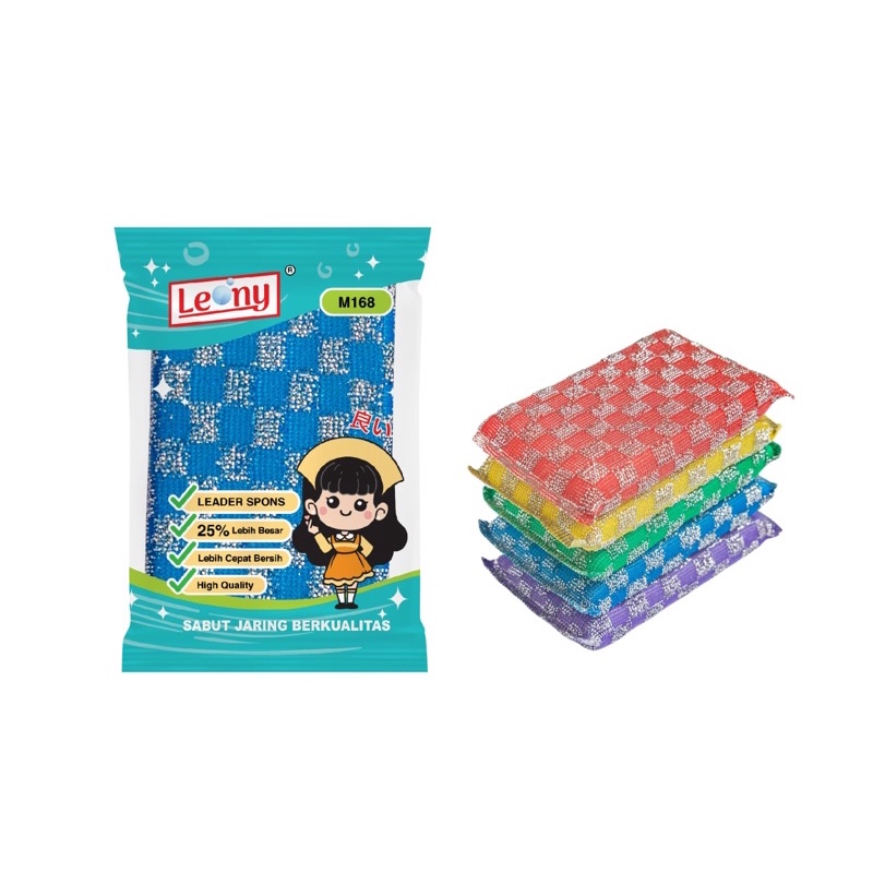Jual Leony Metalik M-168 | Sabut jaring | spon kain | spon bantal | Net ...