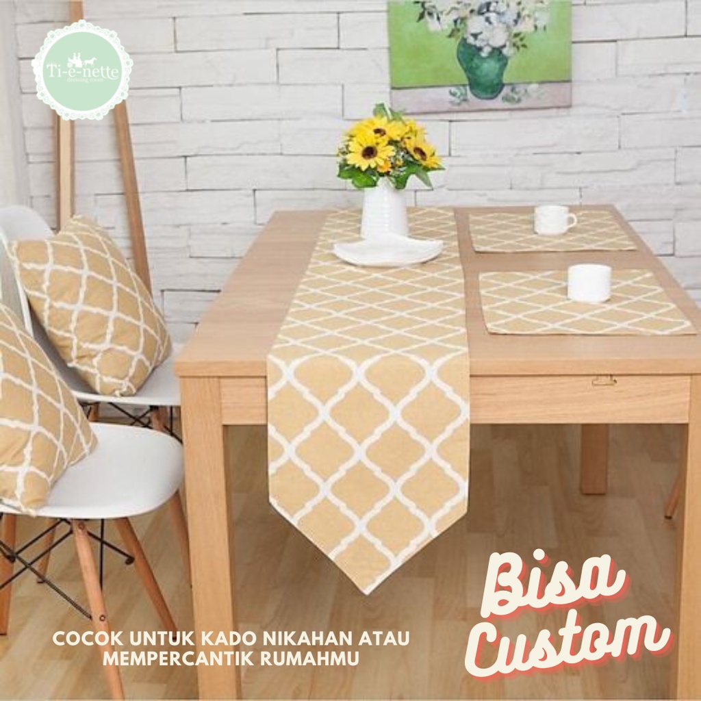 Jual TAPLAK MEJA TAMU / TAPLAK MEJA 140X30 TABLE RUNNER AESTHETIC BISA ...