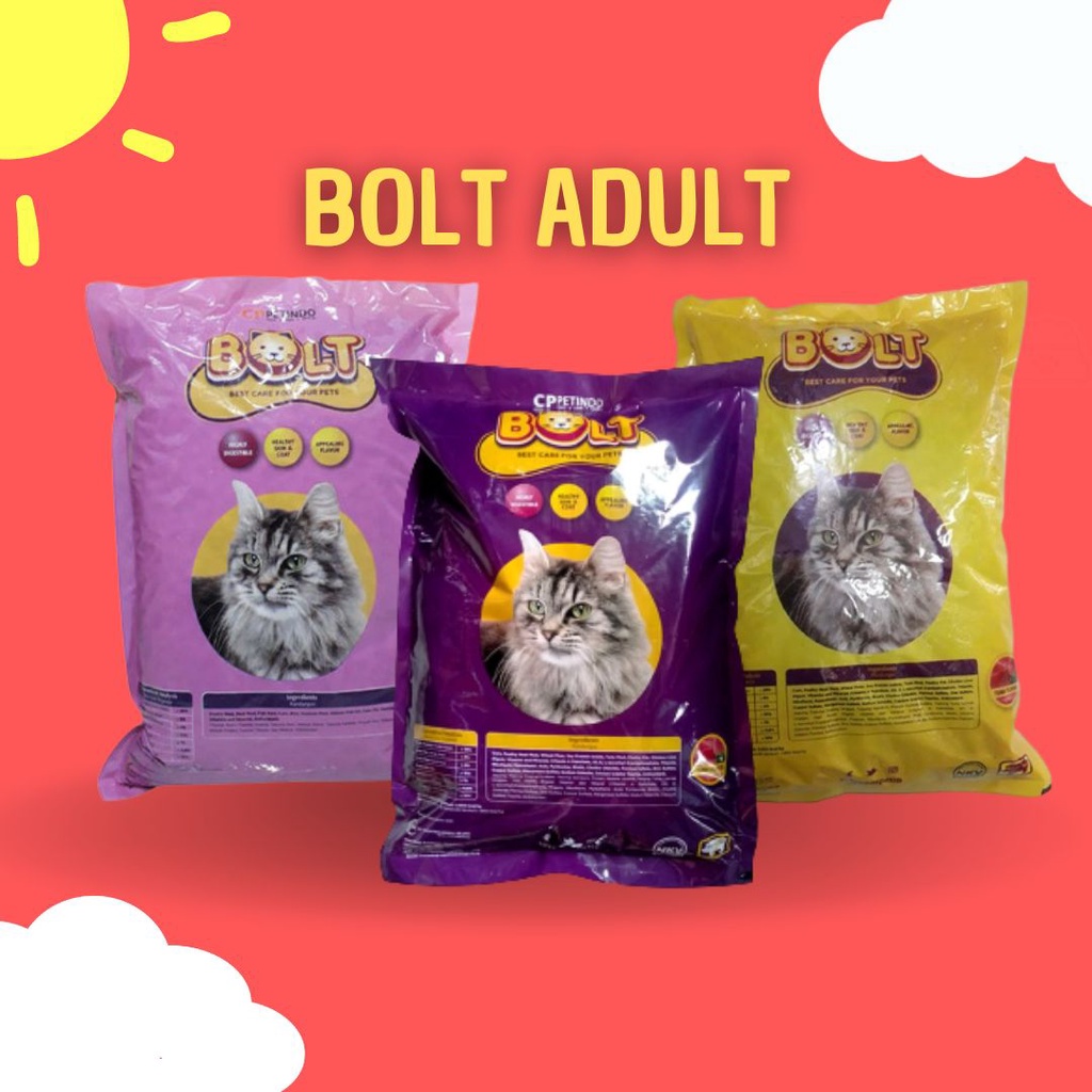 Jual Bolt makanan kucing 1kg kemasan repack | Shopee Indonesia