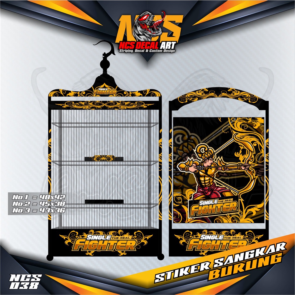 Jual Stiker Decal Kandang/Sangkar Burung Kicau Petarung/Single Fighter ...