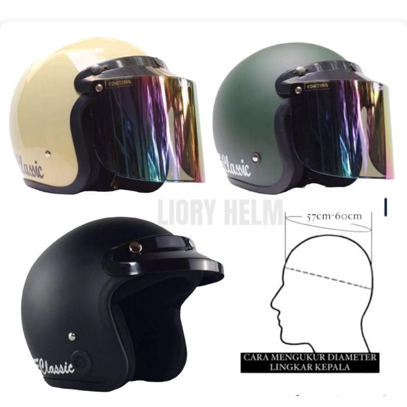 Jual Helm Bogo Classic Helm SNI Helm Murah Helm Pria Wanita helm half ...