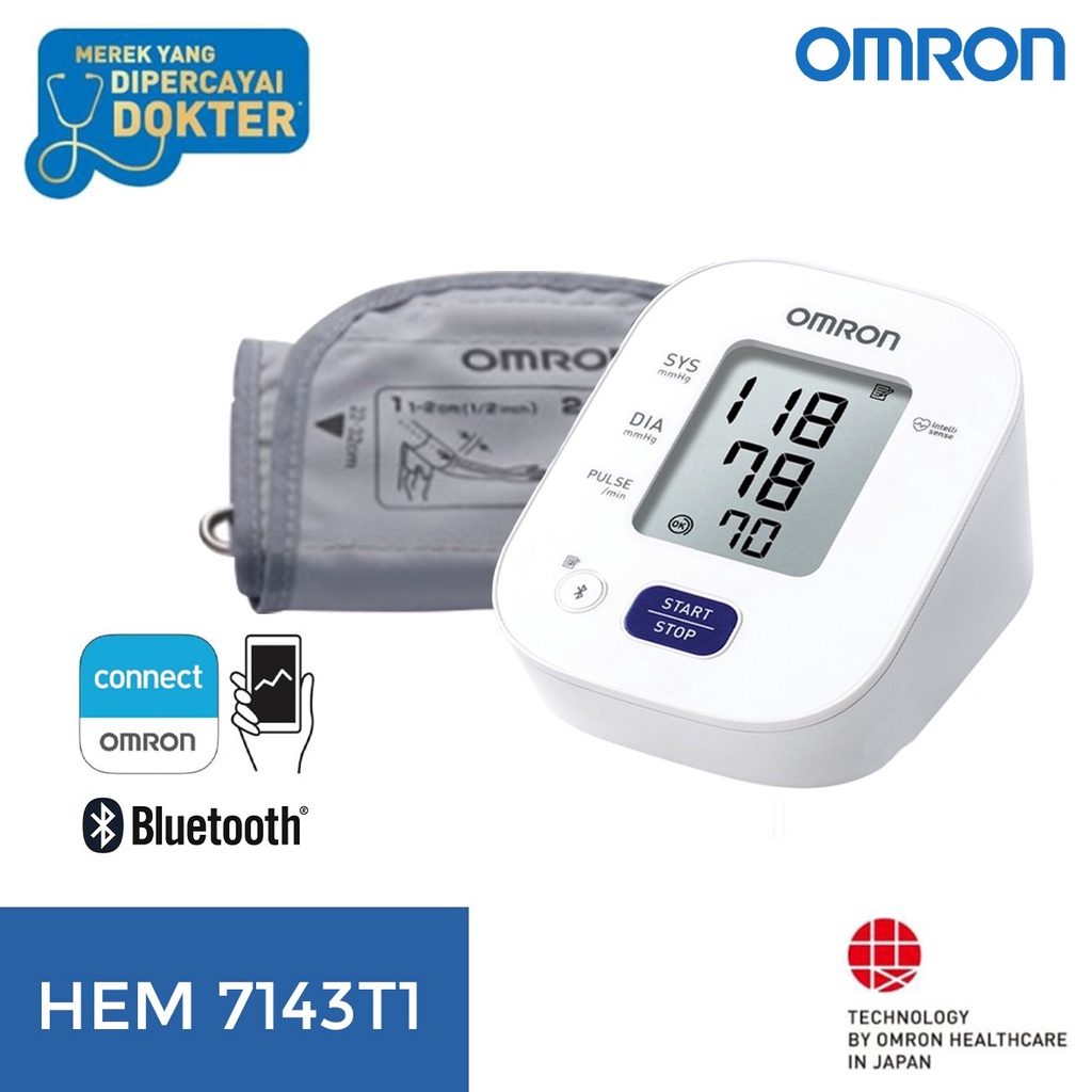 Jual OMRON HEM 7143T1 Tensimeter Digital + Connect Bluetooth | Shopee ...