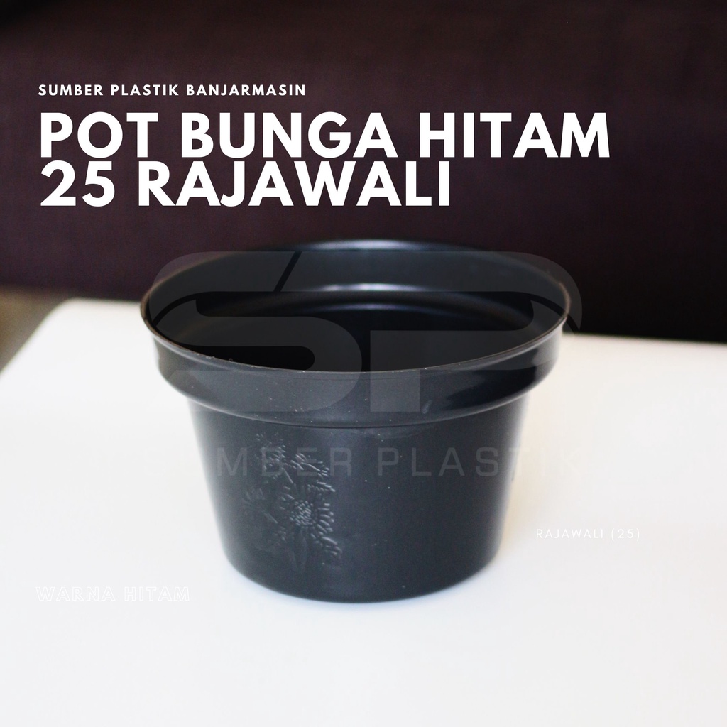 Jual Pot Bunga Ukuran 25 Rajawali Hitam Wadah Tanaman Plastik (Satuan ...