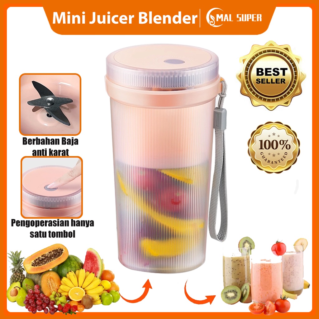 Jual 2in1 Mini Juicer Blender USB Rechargeable Blender Mini 300ML ...