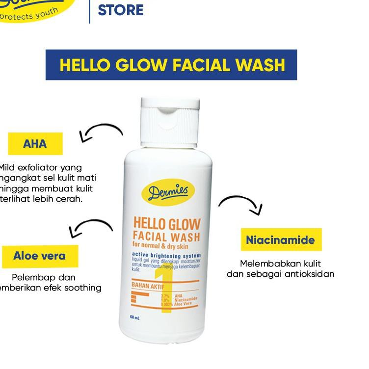Jual Dermies Hello Glow Facial Wash | Shopee Indonesia